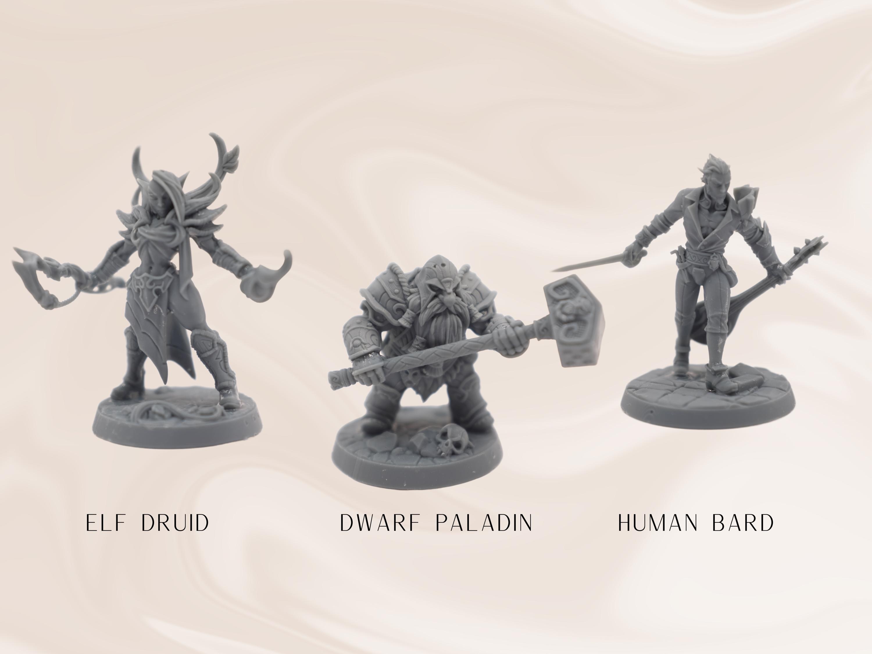 Balanced Fighter Party - 3D Printed Dnd Miniatures Set | Miniatures for ...