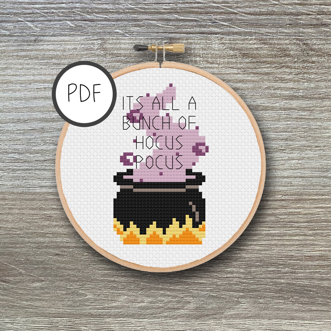 It's All a Bunch of Hocus Pocus Cross Stitch Pattern | PDF, Halloween ...