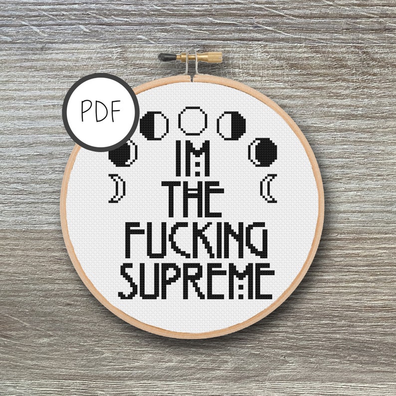 I'm the Fucking Supreme Cross Stitch Pattern PDF - Etsy