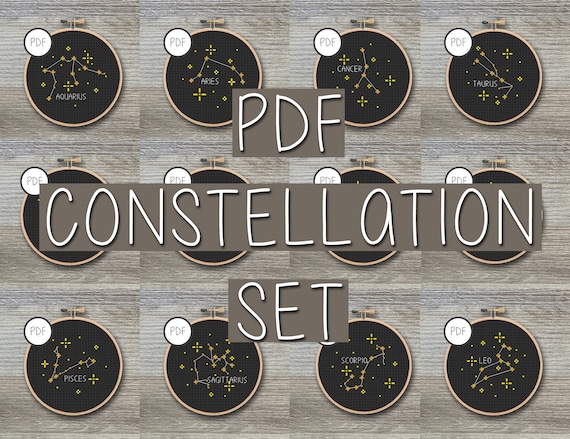 Constellation Set Cross Stitch Pattern Star Signs Stars | Etsy