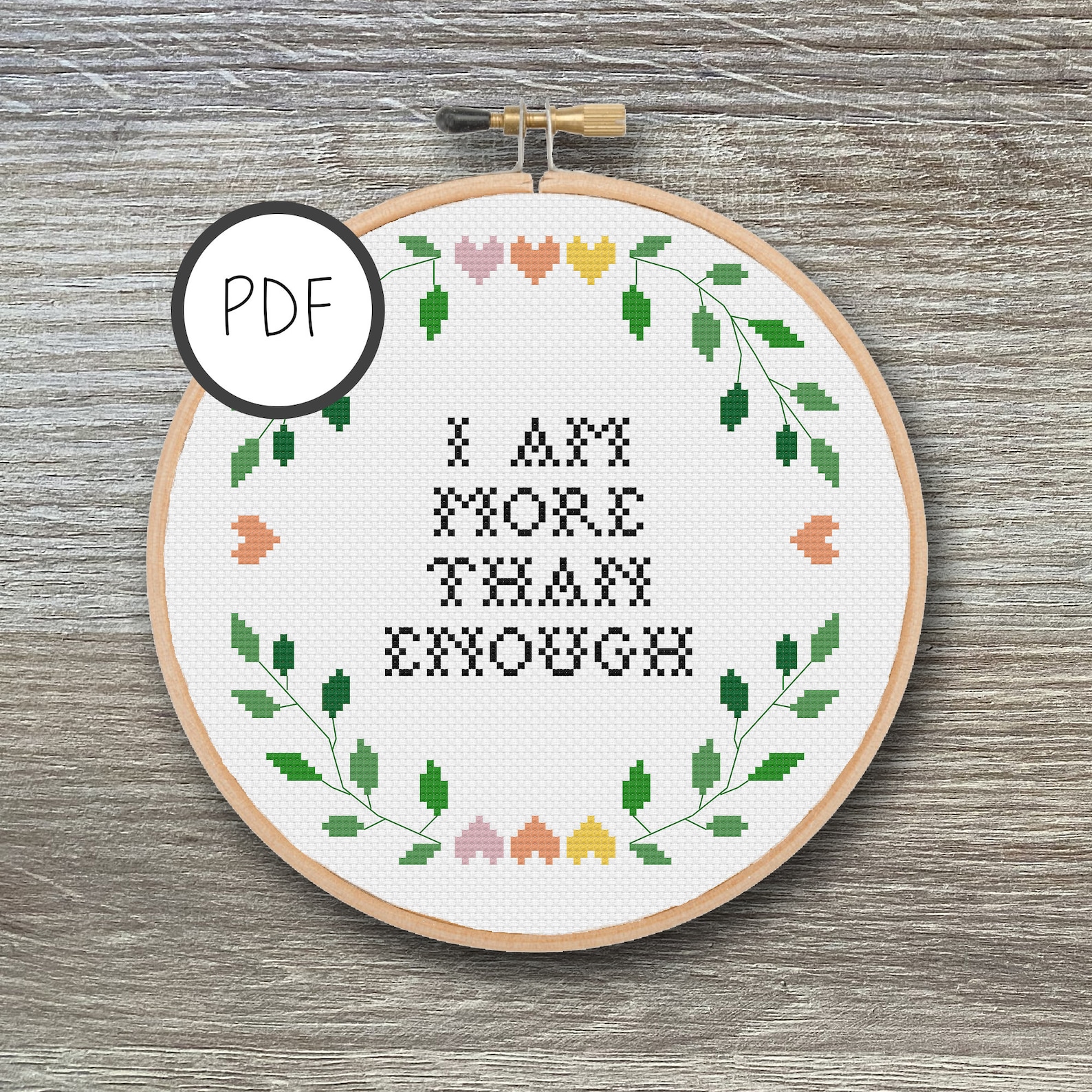 I Am More Than Enough Cross Stitch Pattern | PDF, Mood, Love, Self Love ...