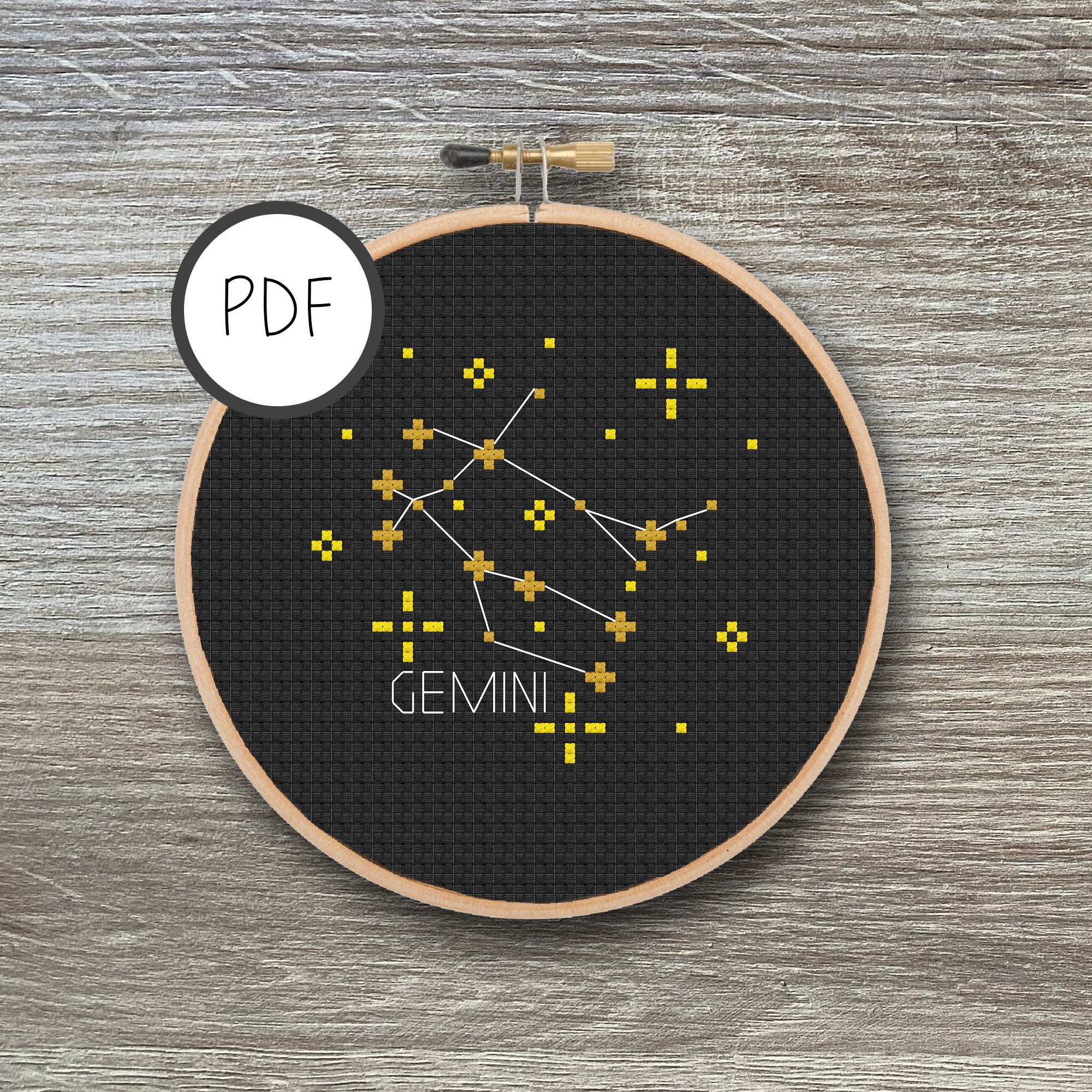 Gemini Cross Stitch Pattern Constellation | Star Signs, Stars, Zodiac ...