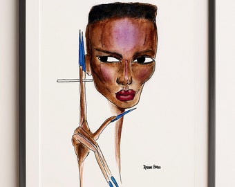Grace Jones / Jones the Rhythm / Yellow A1 Giclee Print - Etsy