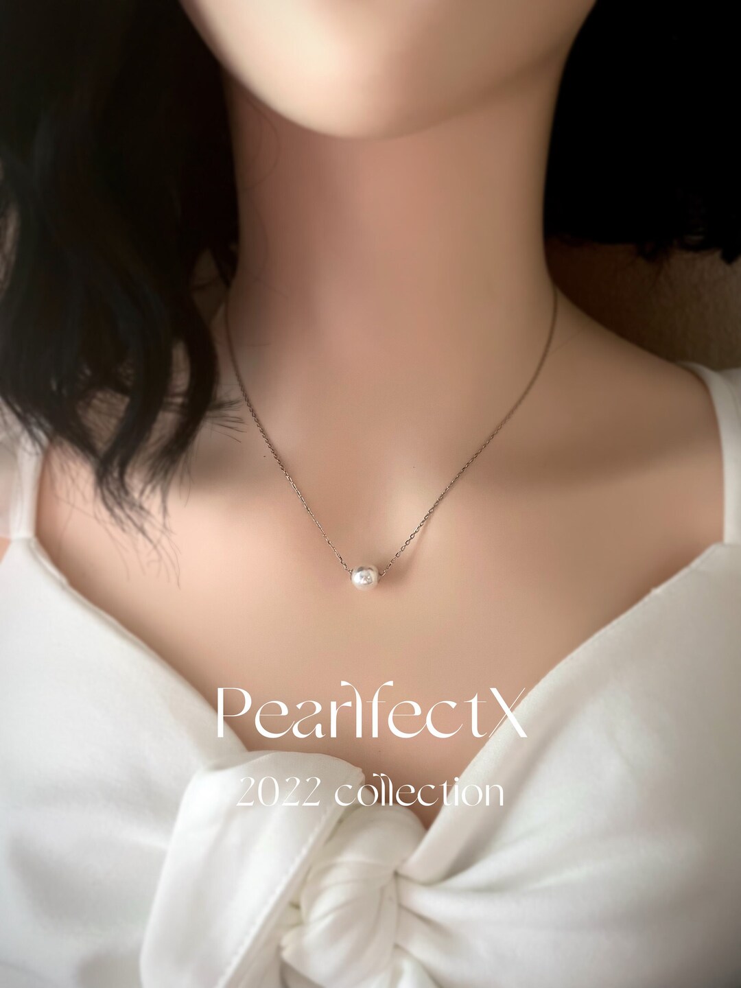 8-12mm Dainty Single Floating Pearl Necklace | Natural Pearls | 925 ...