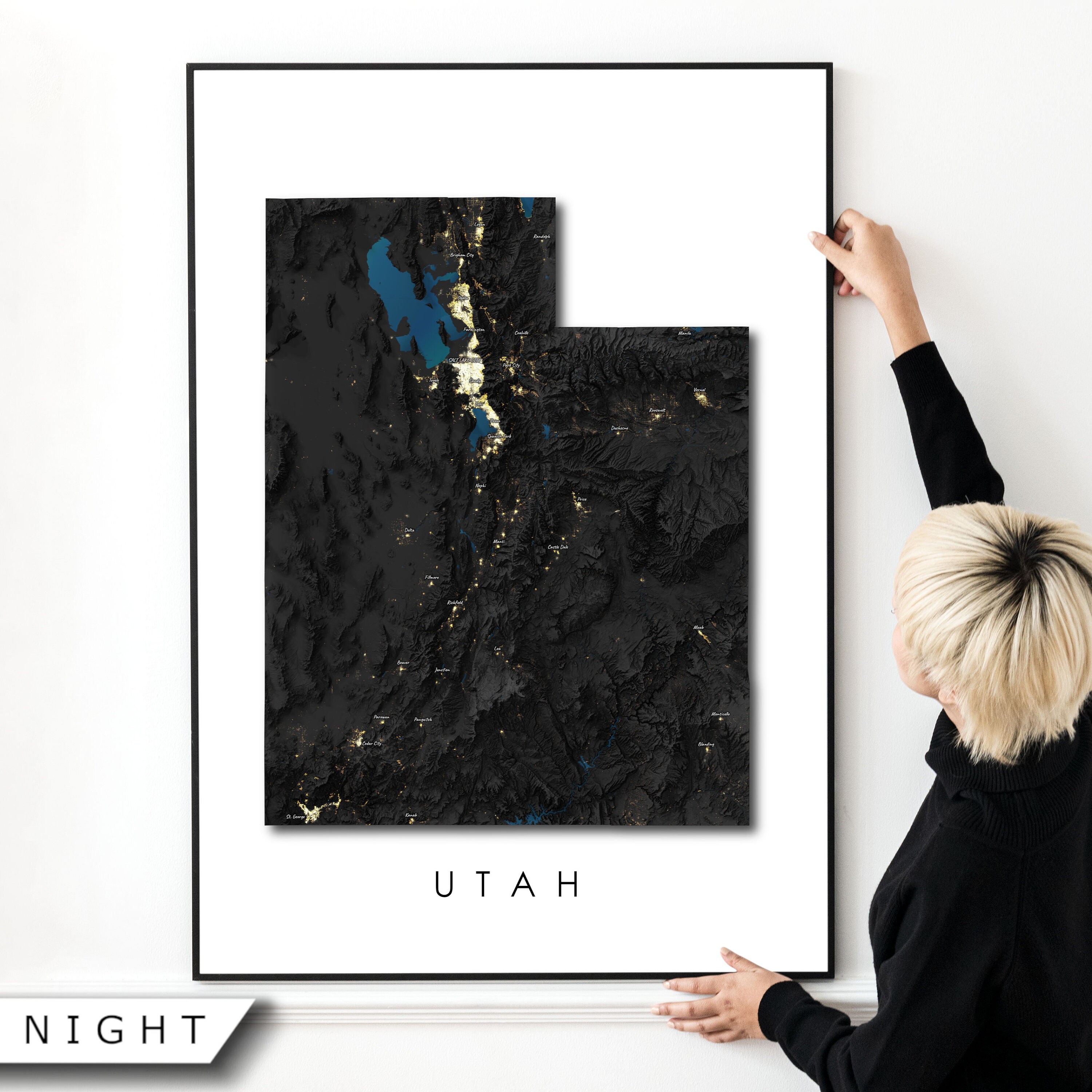 Utah Map Art / Utah Gift / State Map Print / Salt Lake City / Home and ...
