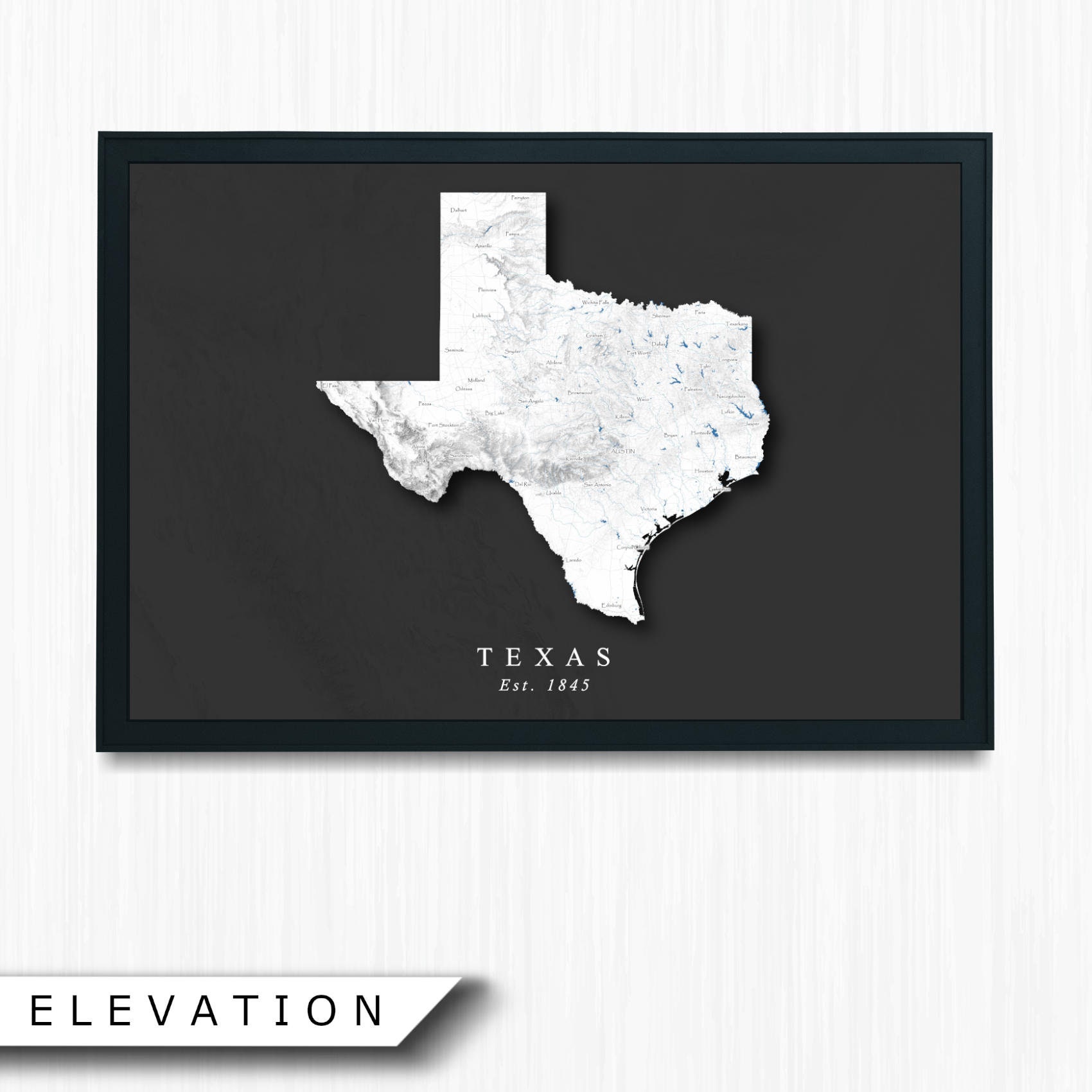 Texas Map Art / Texas Gift / State Map Poster / Dallas / Home | Etsy