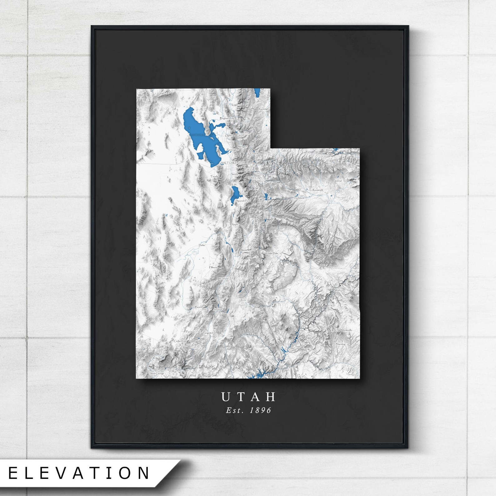 Utah Map Art / Utah Gift / State Map Print / Salt Lake City / | Etsy