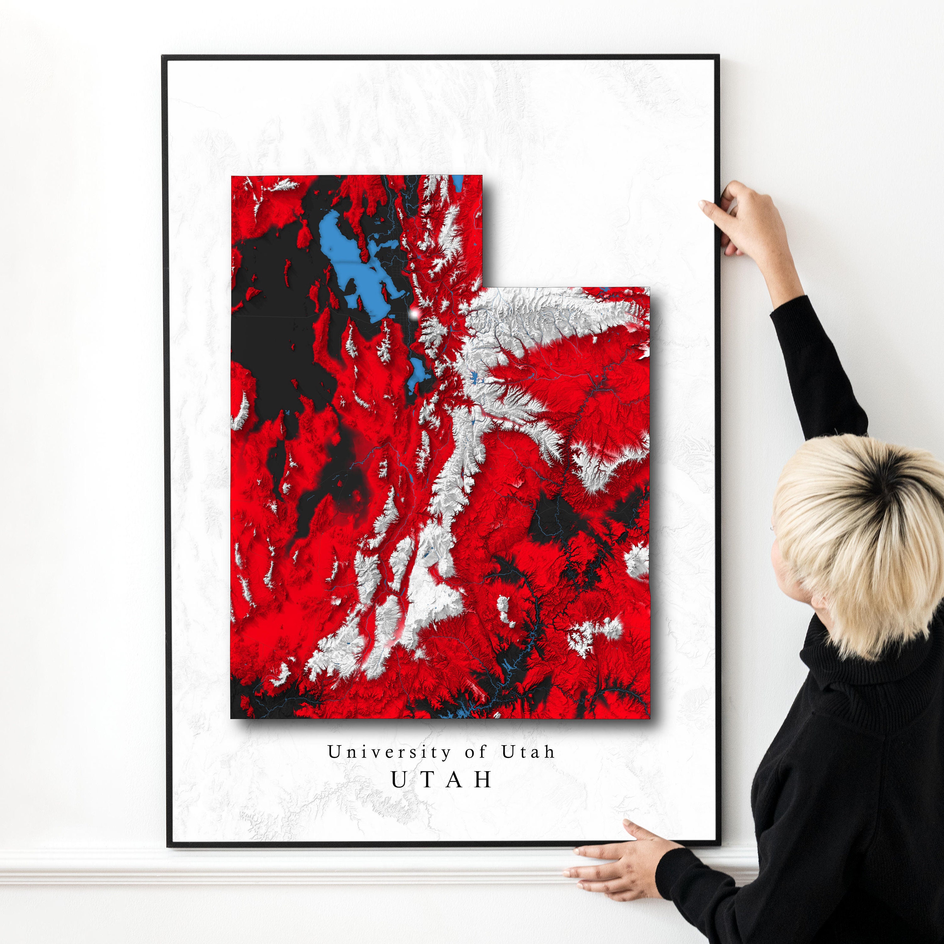 University of Utah, Uofu Gift, Utes, Utah Map, Wall Decor, Dorm Room ...
