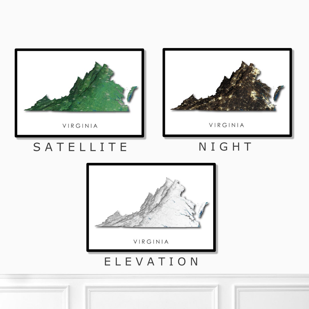 Virginia Map Art / Virginia Gift / State Map Poster / Richmond / Home ...