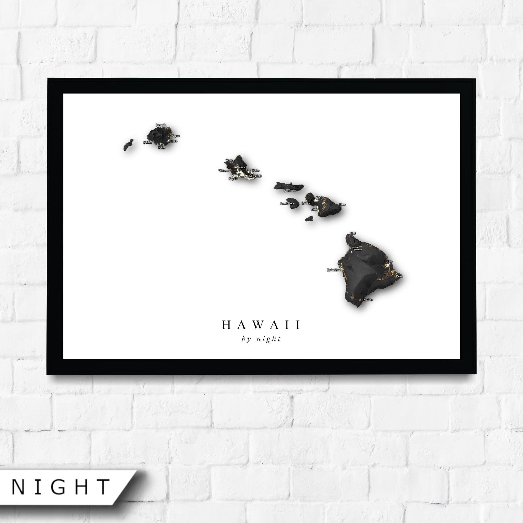 Hawaii Map Art / Hawaii Gift / State Map Print / Honolulu / | Etsy