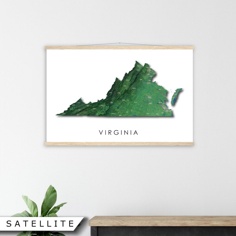 Virginia Map Art / Virginia Gift / State Map Poster / Richmond / Home ...