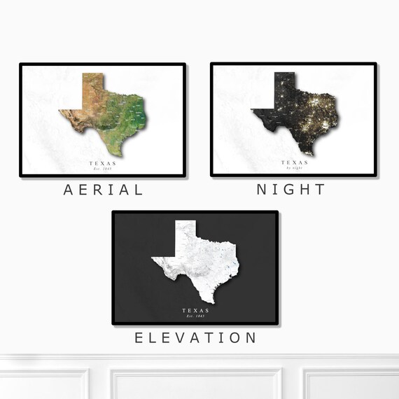 Texas Map Art / Texas Gift / State Map Poster / Dallas / Home | Etsy