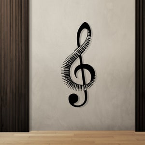 Treble Clef Metal Wall Art, Gift for Musician, Music Studio Wall Decor ...