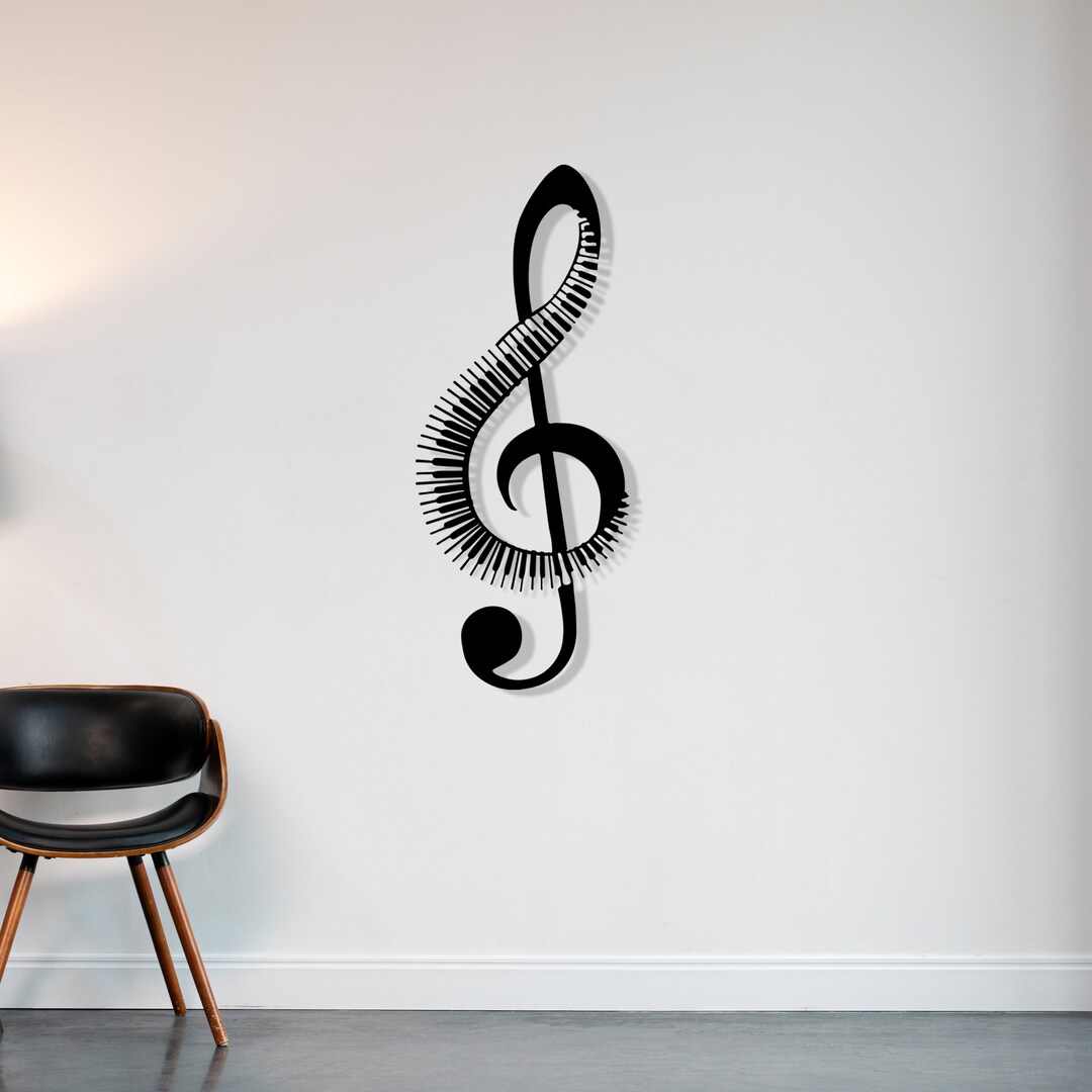Treble Clef Metal Wall Art - Music Studio Decor - Unique Musician Gift ...