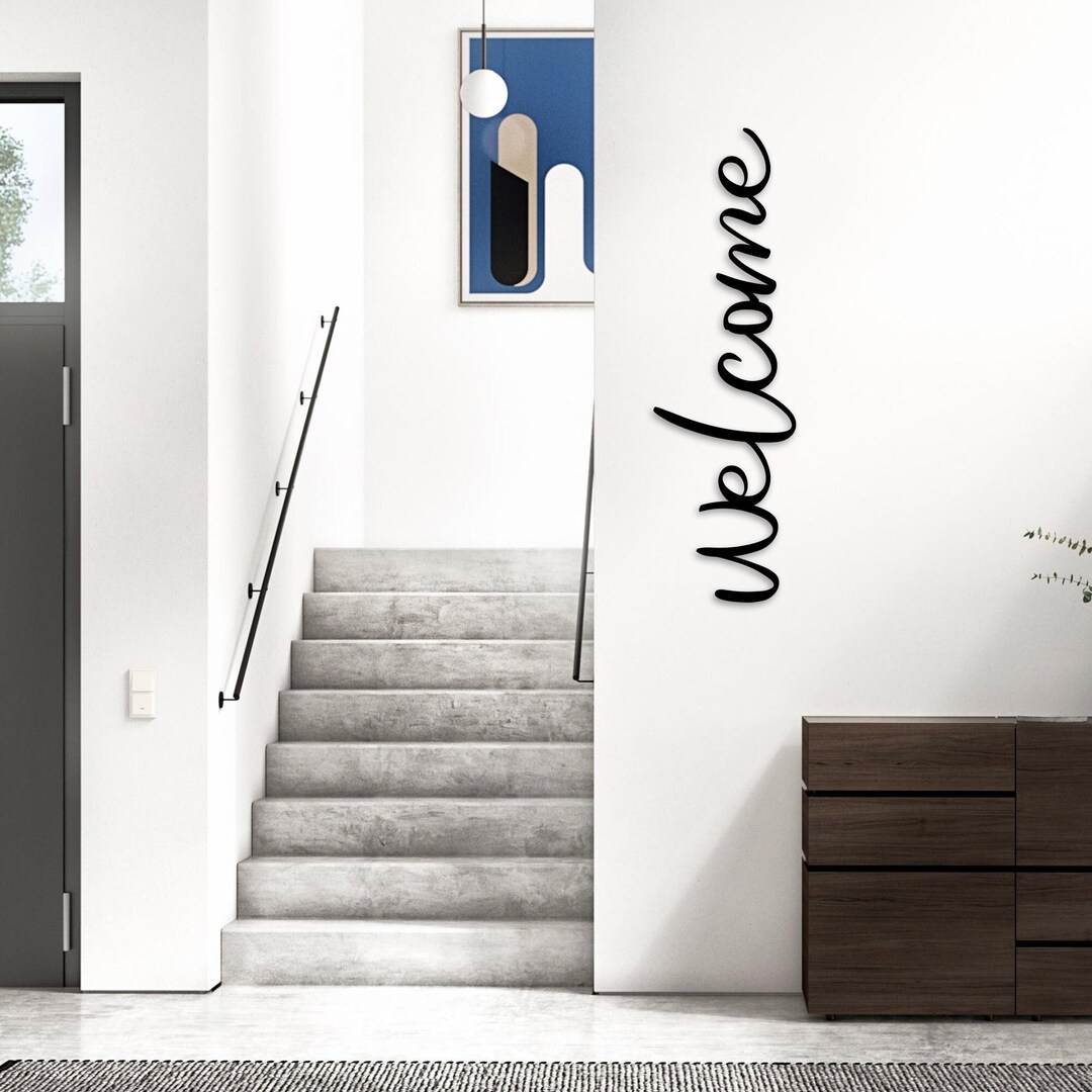 Welcome Metal Wall Art, House Entrance Welcome Metal Sign, Housewarming ...