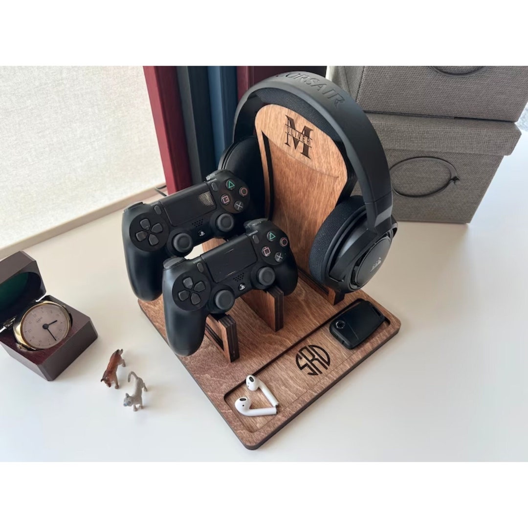 Gift for Him, Personalized Controller Stand, Headphone Holder ...
