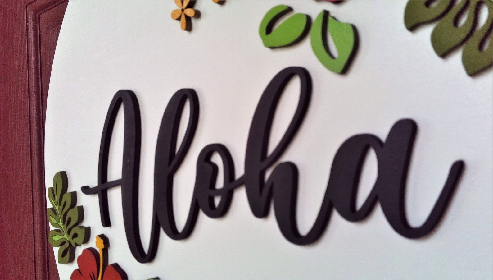 Aloha Sign Welcome Door Hanger Front Door Décor Laser Cut - Etsy