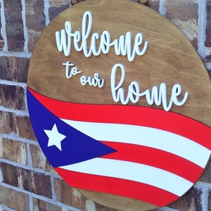 Puerto Rico Sign Welcome to Our Home Sign Bandera Puerto - Etsy