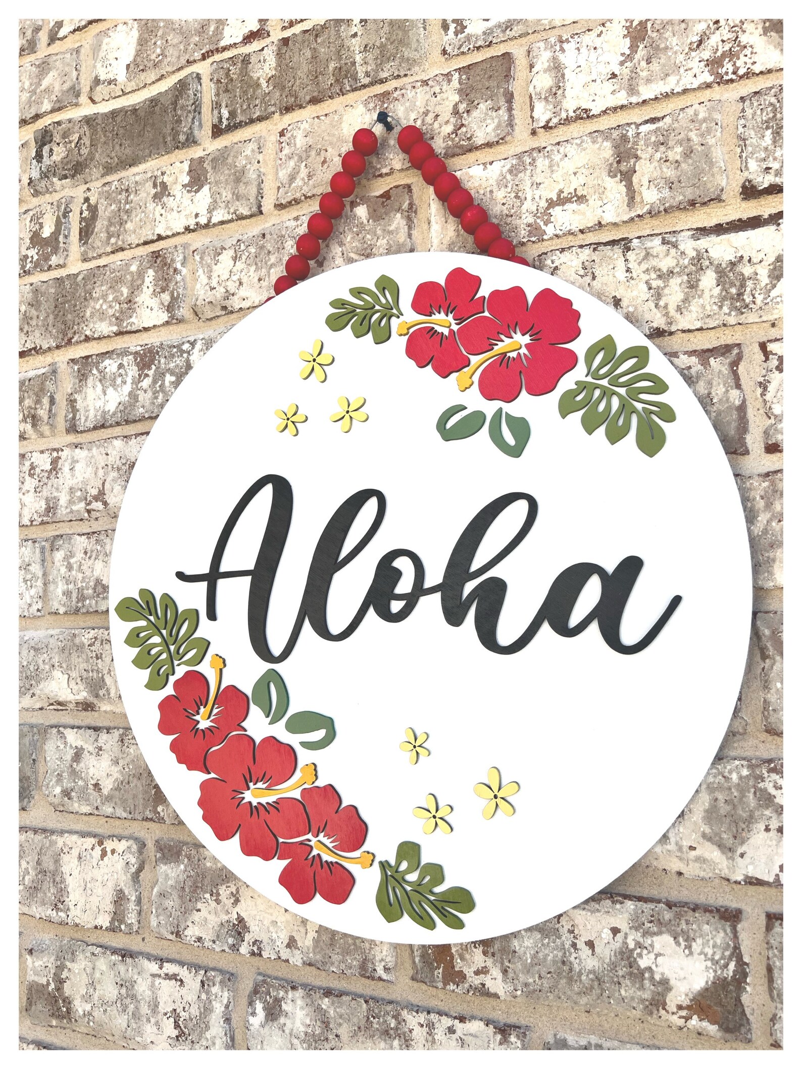 Aloha Sign Welcome Door Hanger Front Door Décor Laser Cut - Etsy