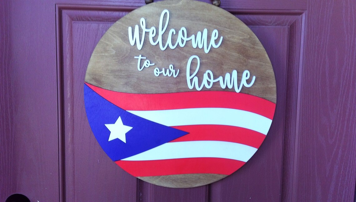 Puerto Rico Sign Welcome to Our Home Sign Bandera Puerto - Etsy