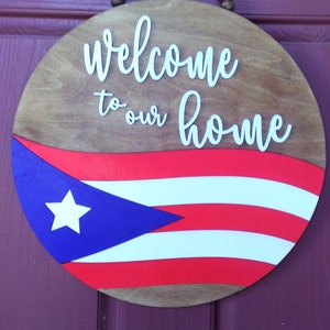 Puerto Rico Sign Welcome to Our Home Sign Bandera Puerto - Etsy