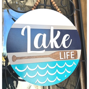 Lake Life Welcome Sign, Lake House Door Hanger, Lake House Décor, Life ...