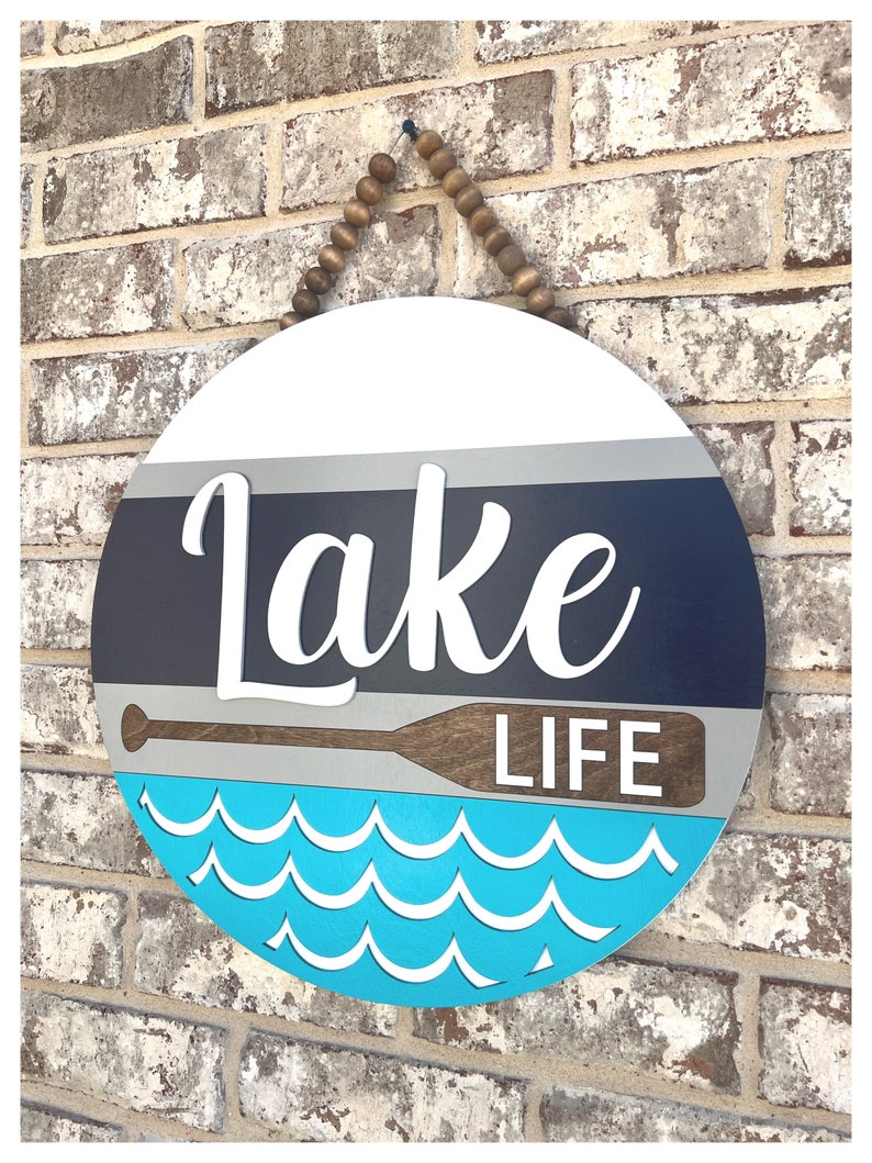 Lake Life Welcome Sign Lake House Door Hanger Lake House - Etsy