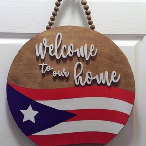 Puerto Rico Sign Welcome to Our Home Sign Bandera Puerto - Etsy