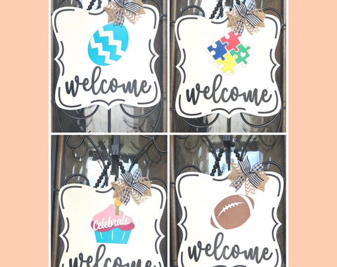 Interchangeable Welcome Sign, Interchangeable Door Hanger, Seasonal ...