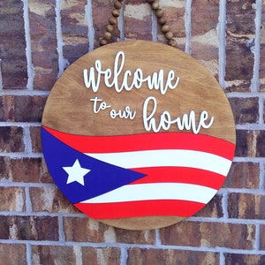 Puerto Rico Sign Welcome to Our Home Sign Bandera Puerto - Etsy