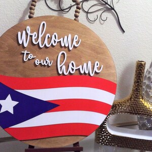 Puerto Rico Sign Welcome to Our Home Sign Bandera Puerto - Etsy
