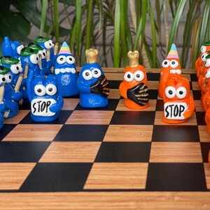 Ceramic Cute Characters Chess Set, Handmade Personalized Chess Set ...