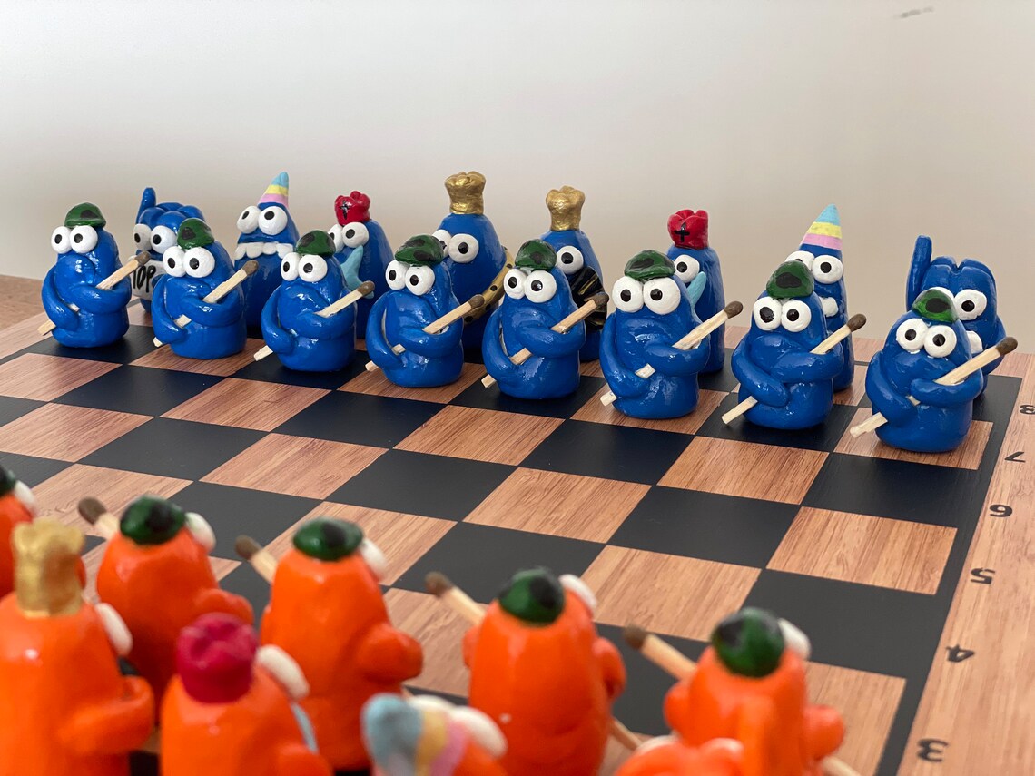 Ceramic Cute Characters Chess Set Handmade Personalized Chess - Etsy