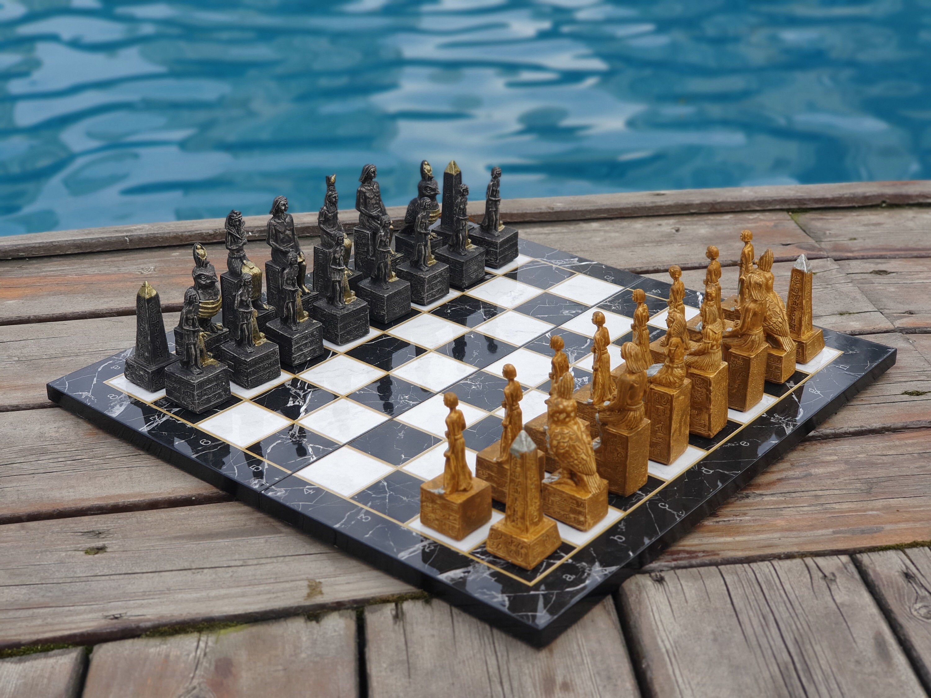 Schach set personalisiertes Schachset ägyptisches Motiv | Etsy