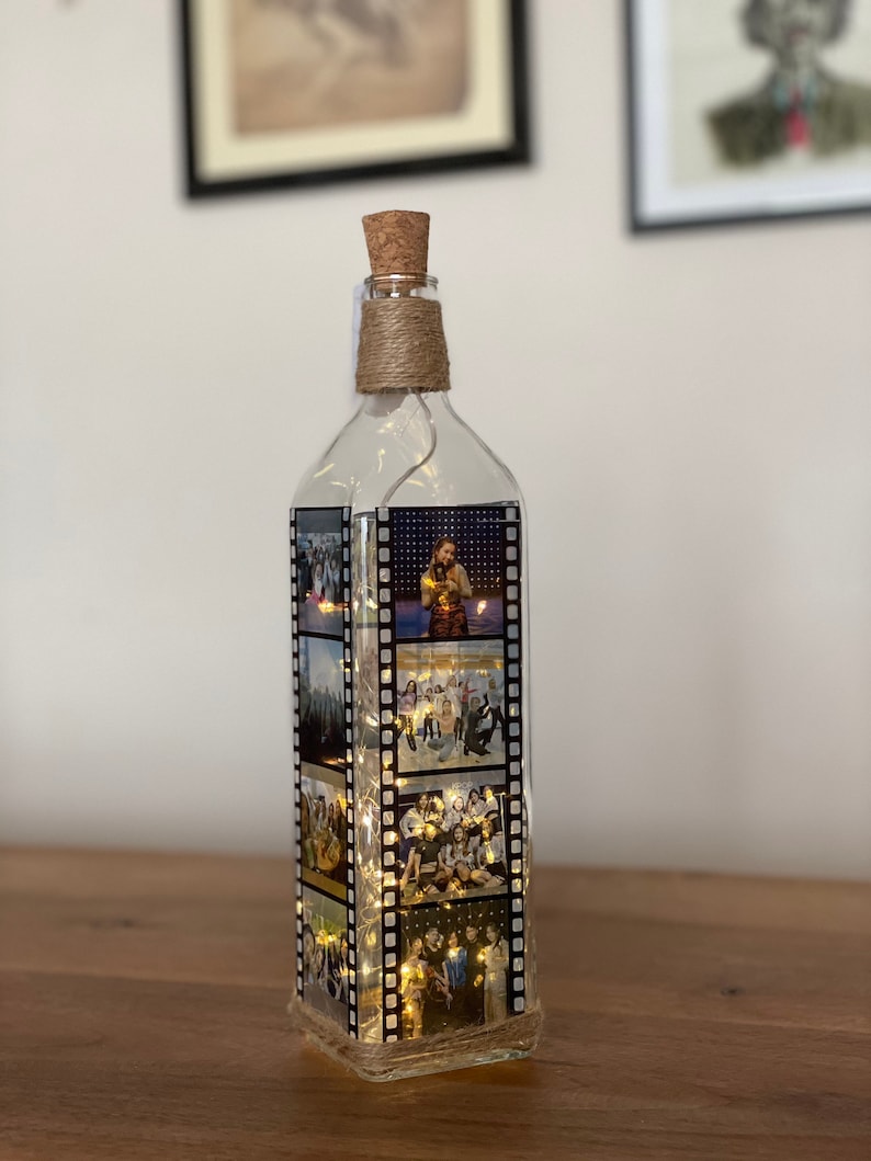 Personalized Photo Bottle Lamp: Custom Film Strip LED Table Lamp - Etsy