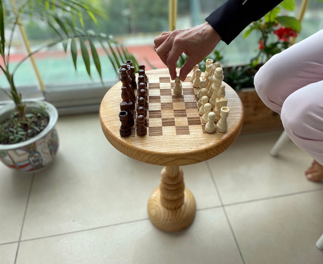 Chess Set, Handmade Chess Stand, Chess Table, Handmade Massive Wood ...