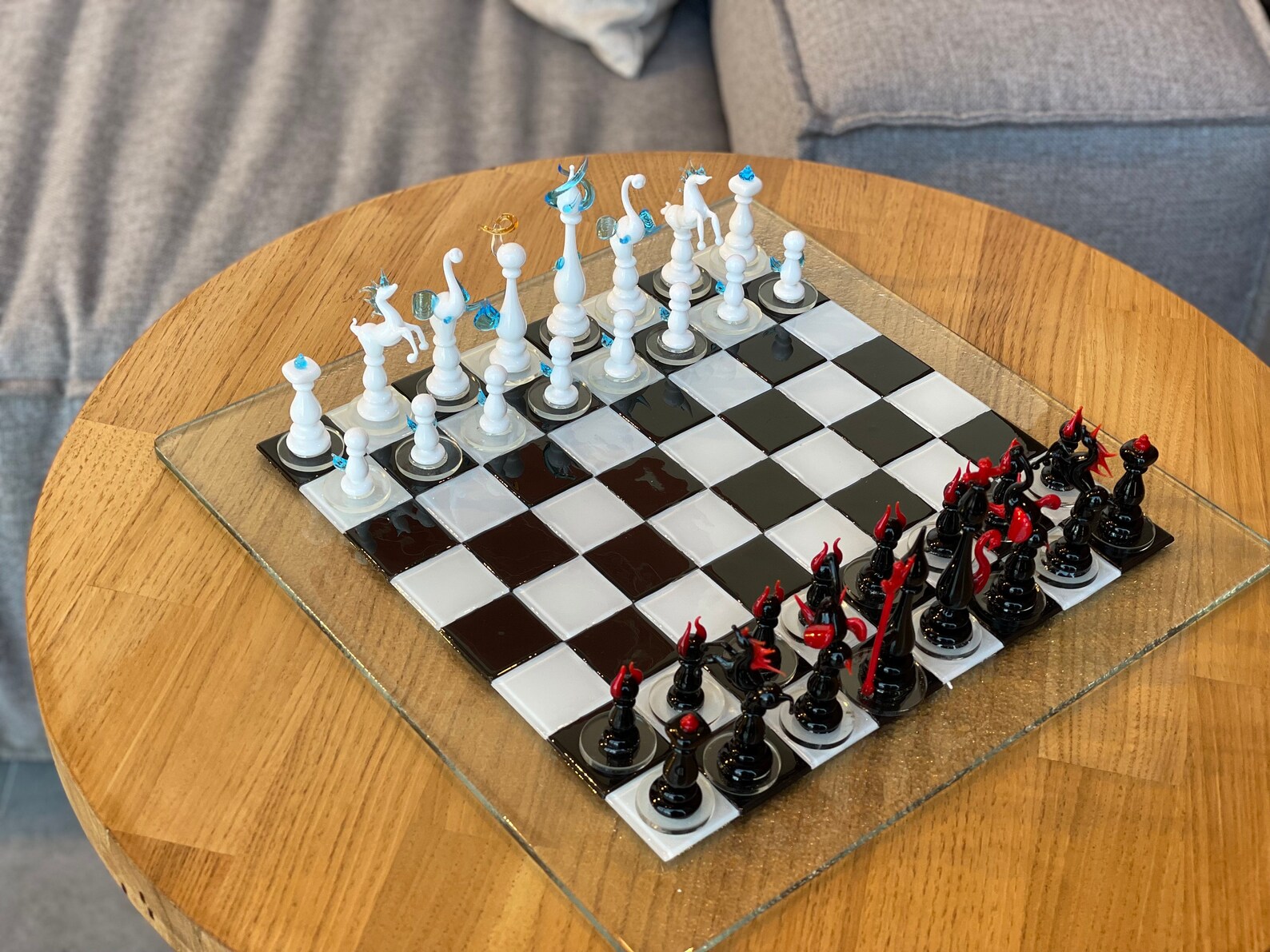 Angels and Demons Chess Set Unique Chess Set Handmade Black - Etsy