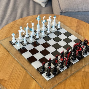 Angels and Demons Chess Set, Unique Chess Set, Handmade Black & White ...
