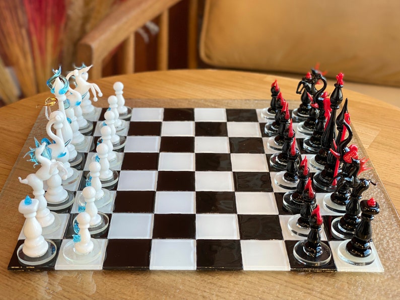 Angels and Demons Chess Set Unique Chess Set Handmade Black - Etsy