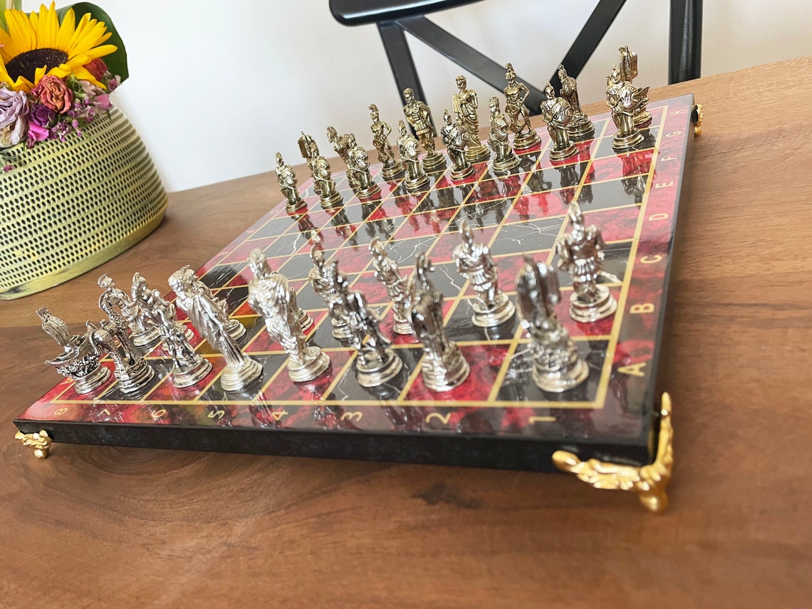 Trojan Chess Set Personalized Chess Set Handcrafted Wood | Etsy