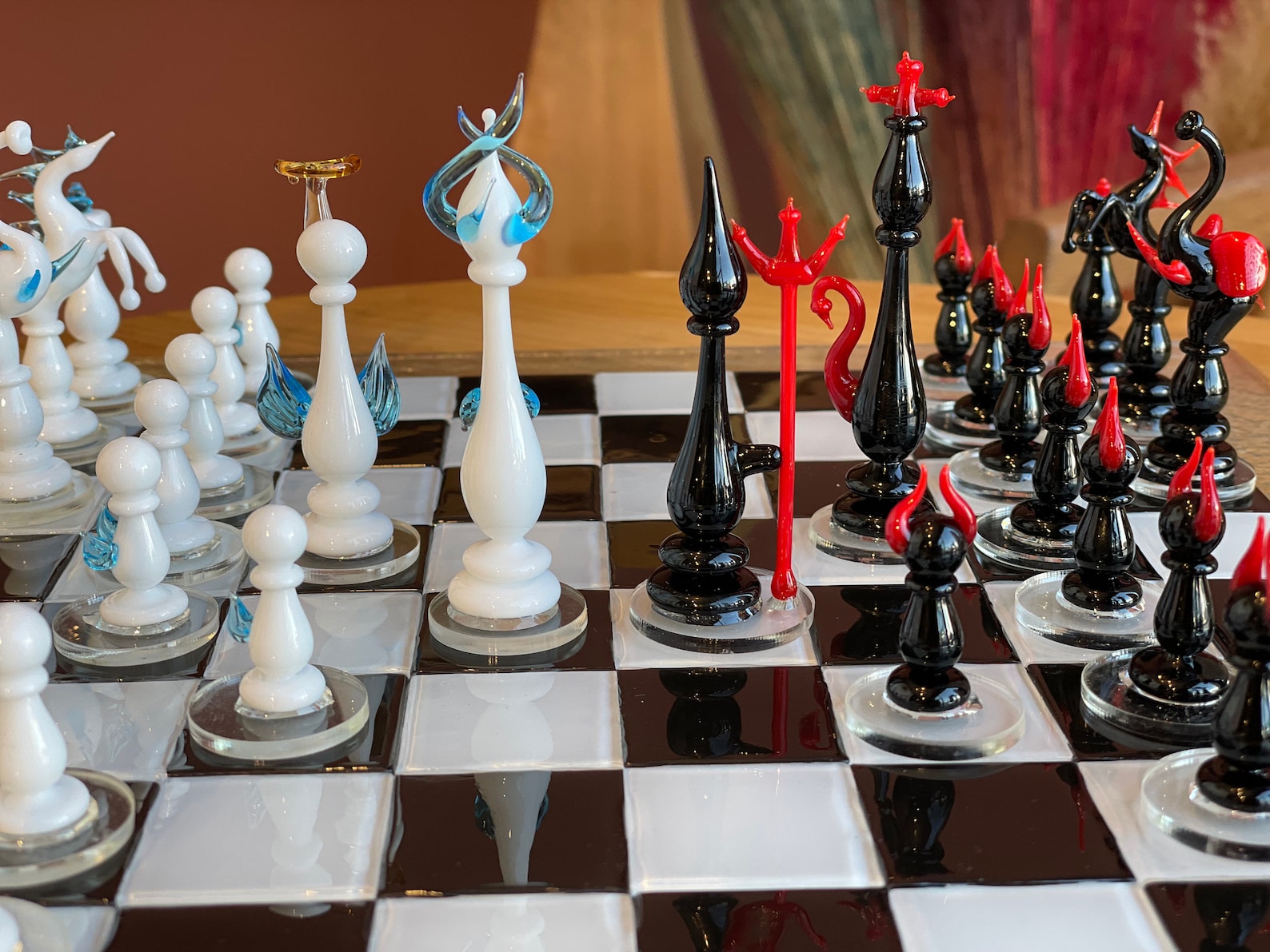 Angels and Demons Chess Set Unique Chess Set Handmade Black - Etsy