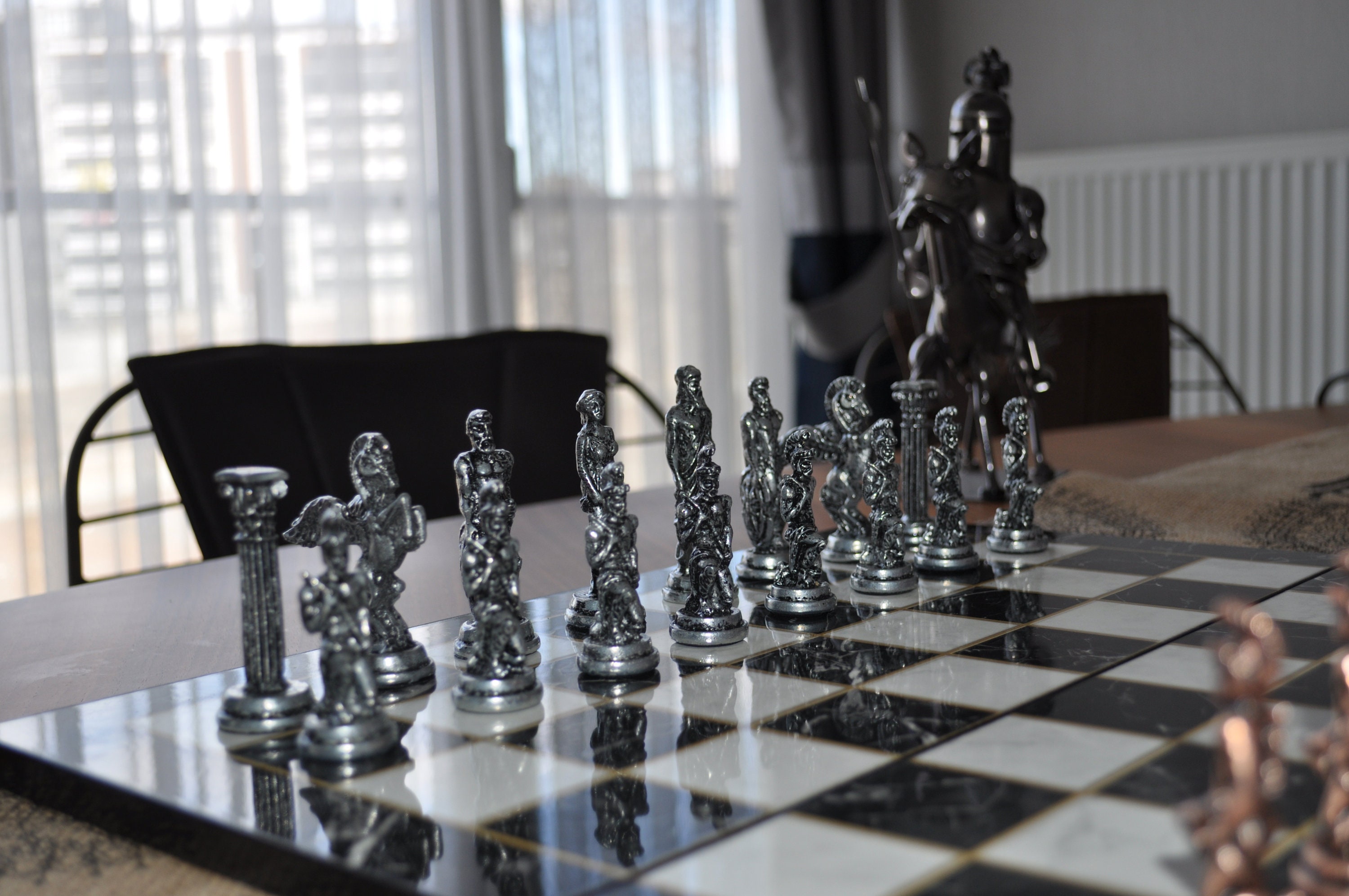 Pegasus Chess Set Black and White Chess Handcrafted Wood - Etsy UK