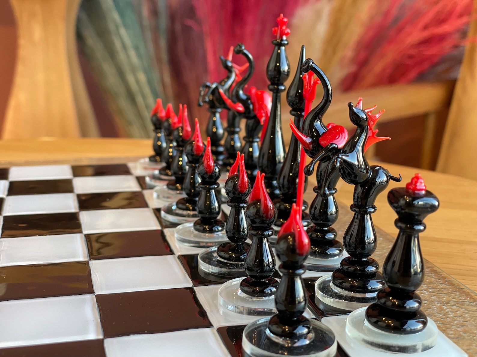 Angels and Demons Chess Set, Unique Chess Set, Handmade Black & White ...