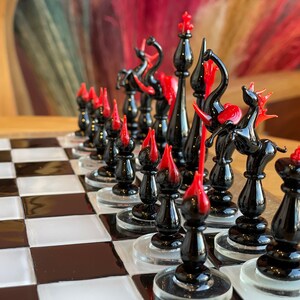 Angels and Demons Chess Set, Unique Chess Set, Handmade Black & White ...