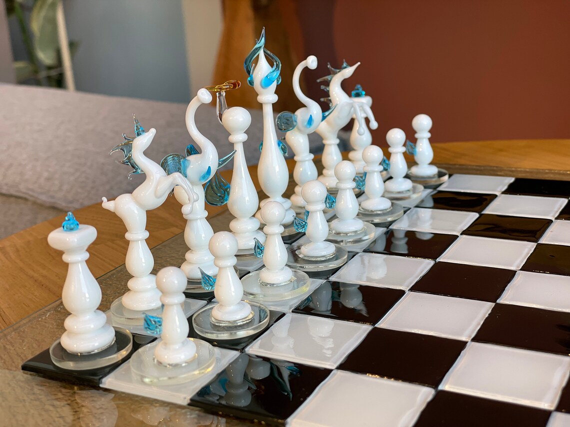 Angels and Demons Chess Set Unique Chess Set Handmade Black - Etsy