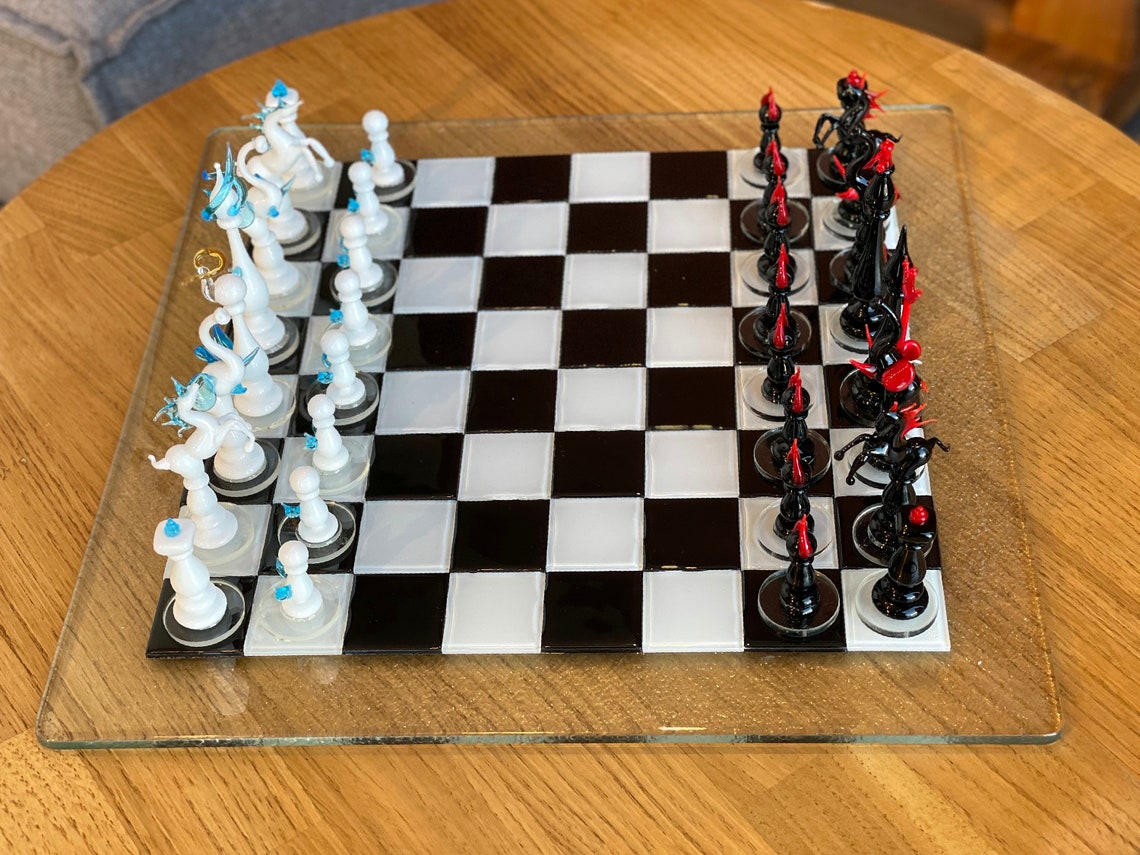 Angels and Demons Chess Set Unique Chess Set Handmade Black - Etsy