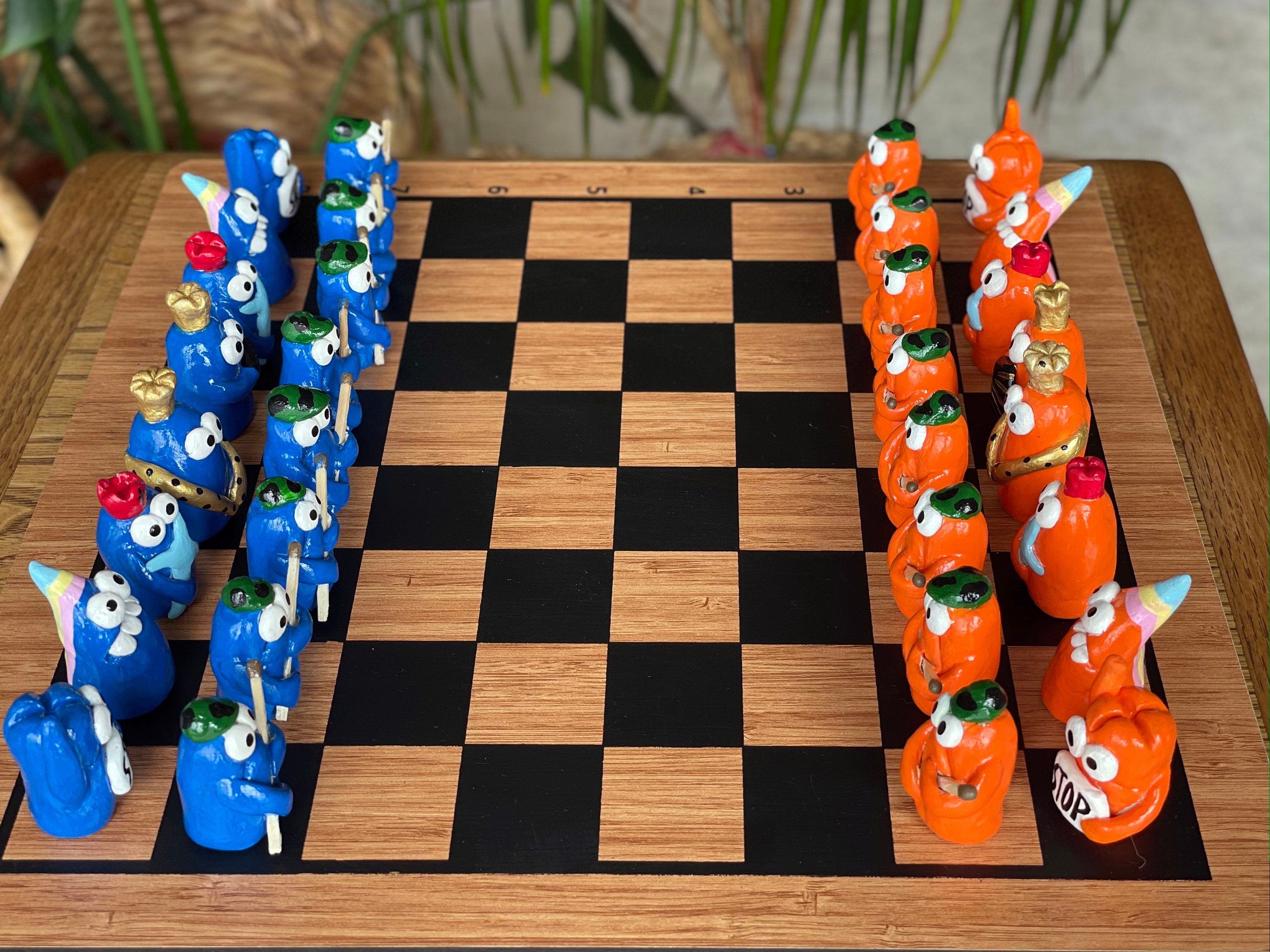 Ceramic Cute Characters Chess Set Handmade Personalized Chess - Etsy