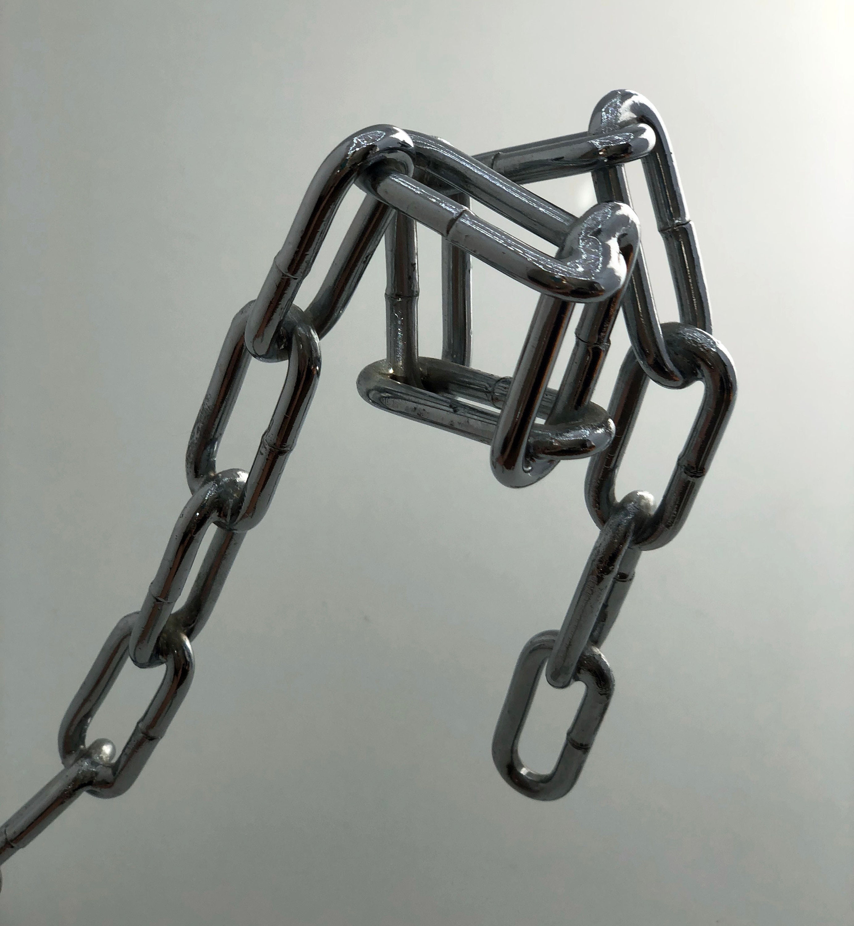 Gravity Defying Chain Wine Bottle Holder Handmade Nickel | Etsy