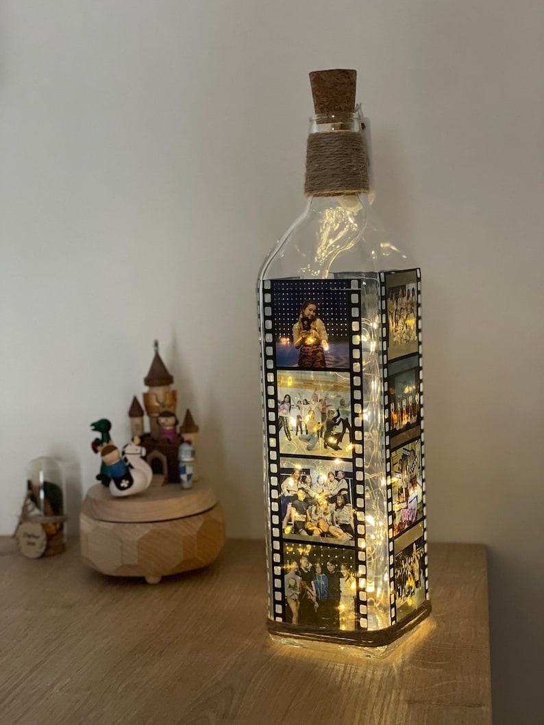 Personalized Photo Bottle Lamp: Custom Film Strip LED Table Lamp - Etsy