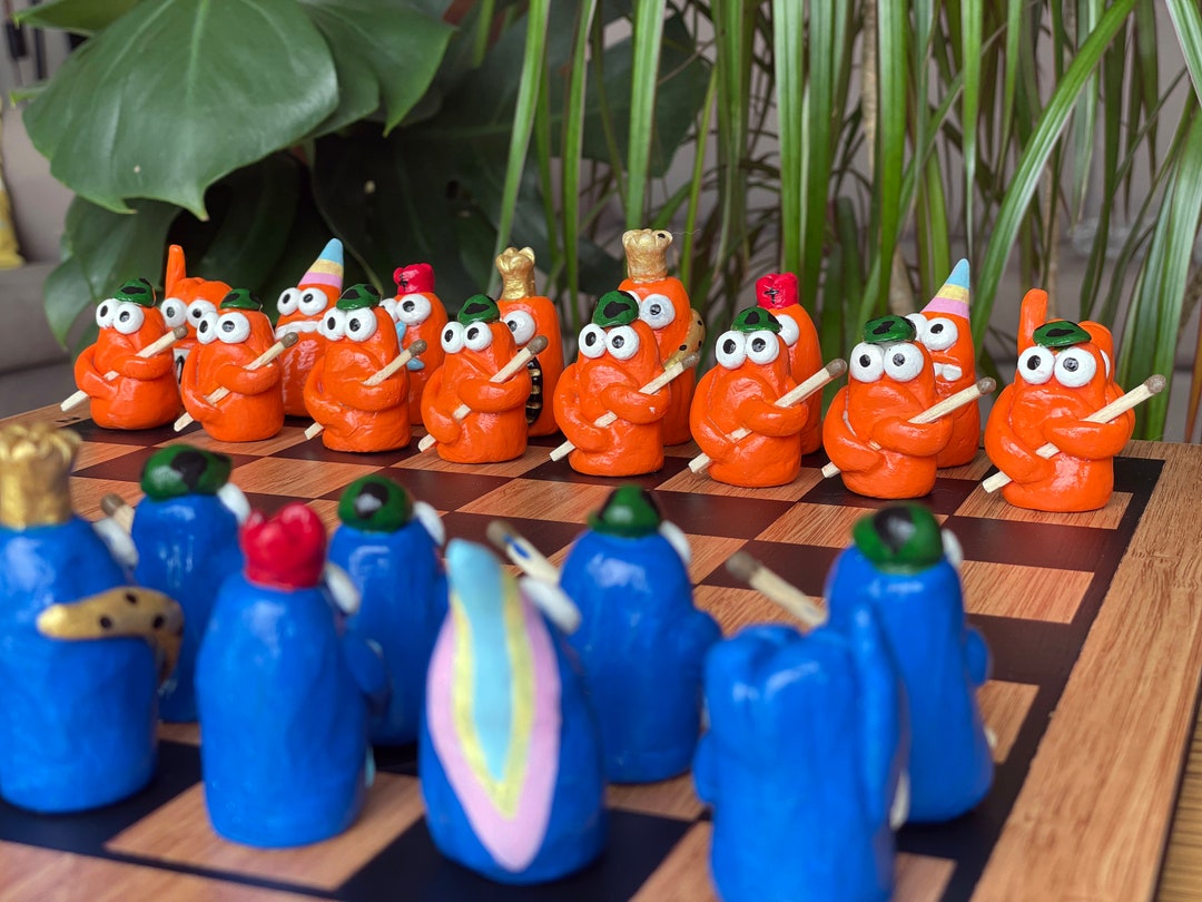 Ceramic Cute Characters Chess Set, Handmade Personalized Board Game - Etsy